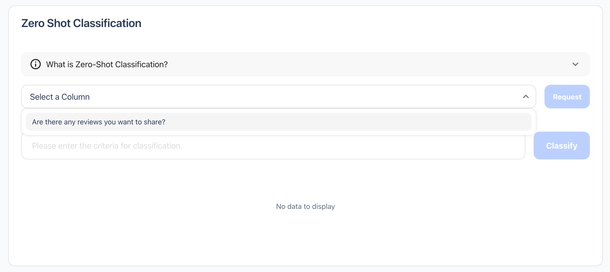 Zero Shot Classification - Walla Docs